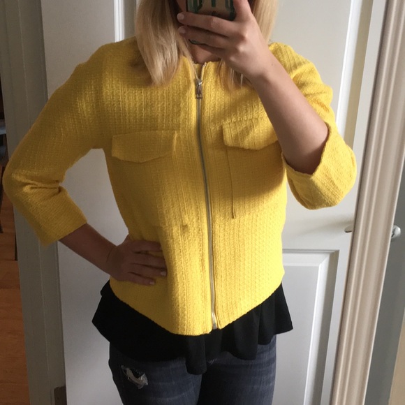 H&M | Jackets & Coats | Nwt Hm Yellow Tweed Jacket | Poshmark